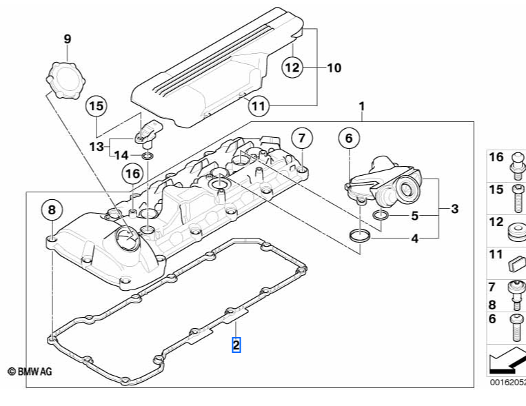 Genuine BMW S65 Rocker Cover Gasket Kit | 11127838271 / 11127838272 ...